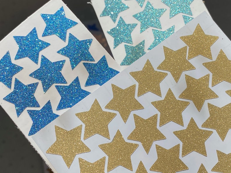 Star Stickers Holographic Star Stickers Glitter Star Stickers | Etsy