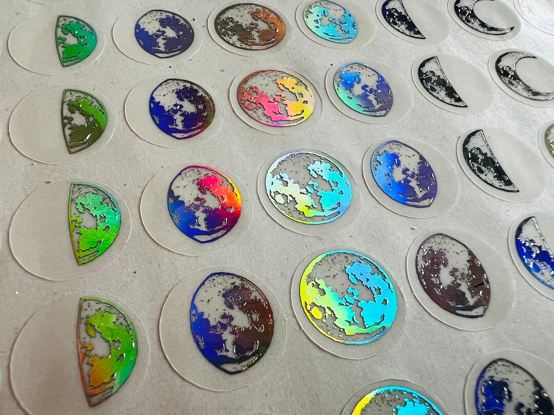 Foiled Moon Phase Stickers: Handmade Planner Stickers - Etsy