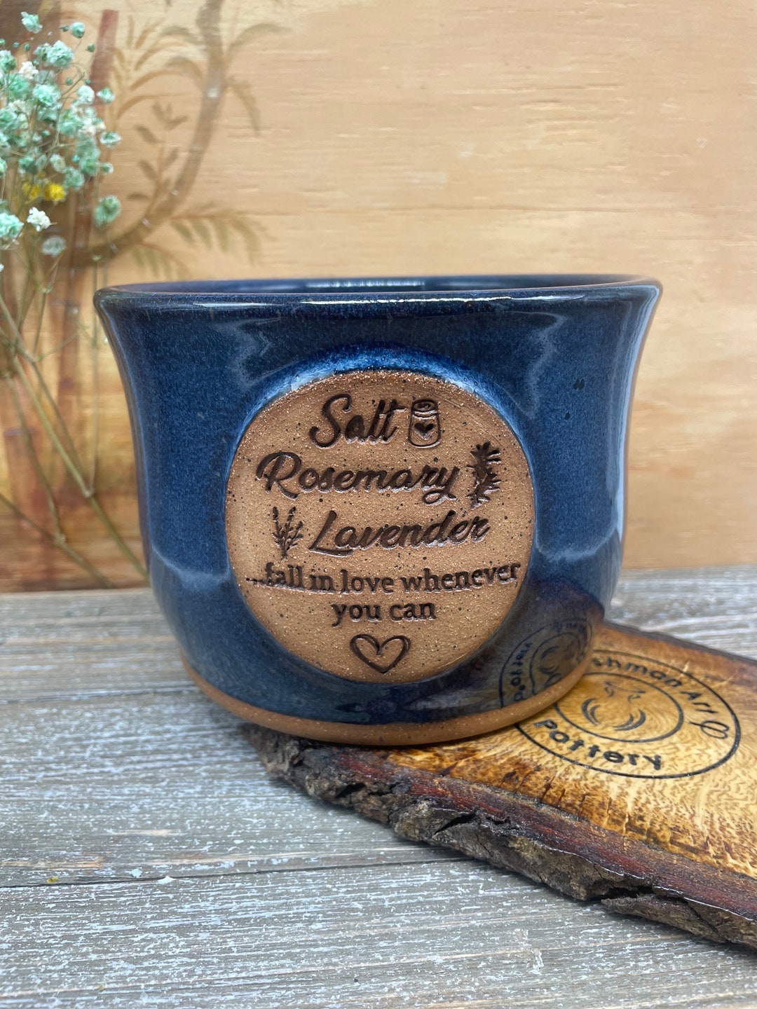 Handmade Practical Magic Quote Pottery Bowl, Salt Rosemary Lavender ...