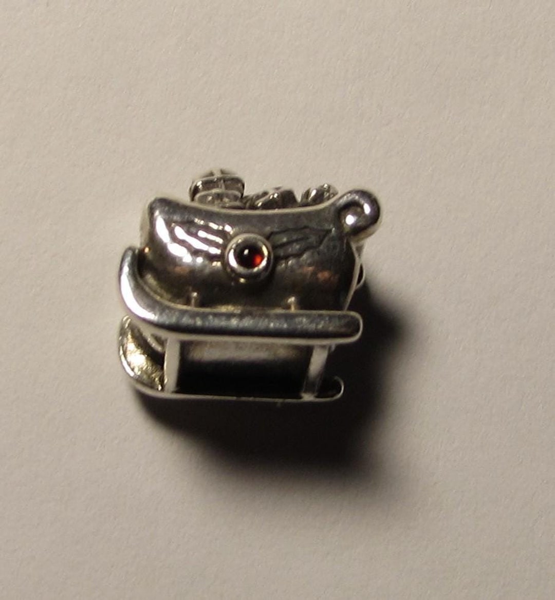 PANDORA Santa's Sleigh Sterling Silver Christmas Charm Bead With Garnet ...