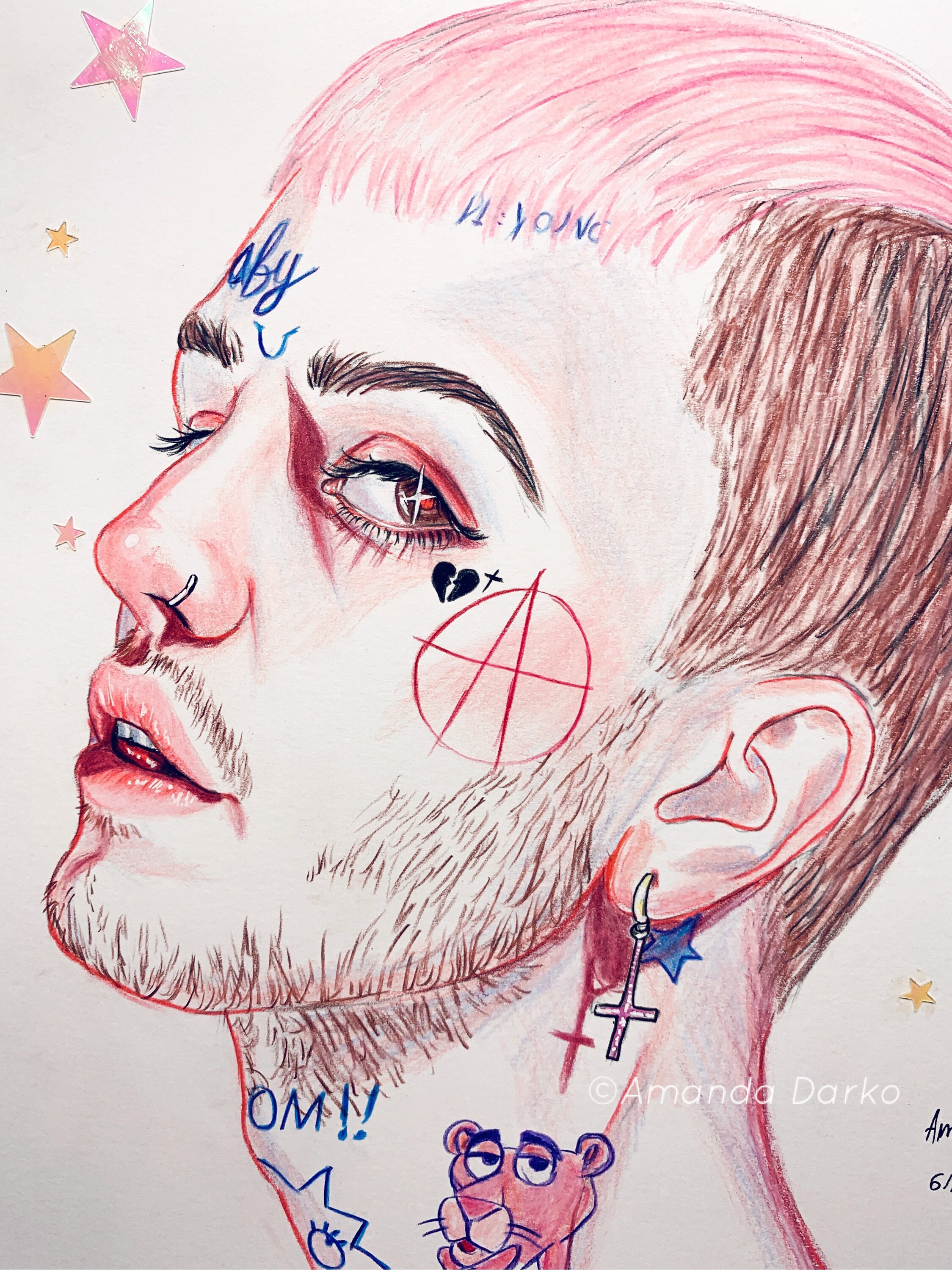 Lil Peep Colored Pencil Drawing | Etsy UK