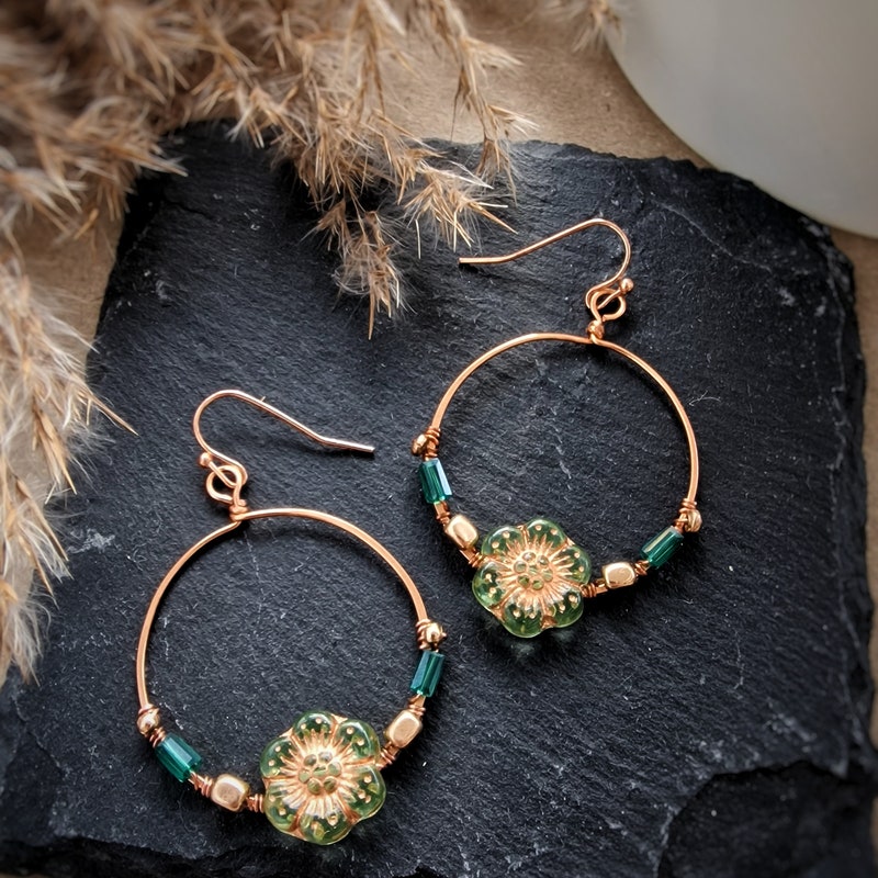 Copper Hoop Earrings - Etsy
