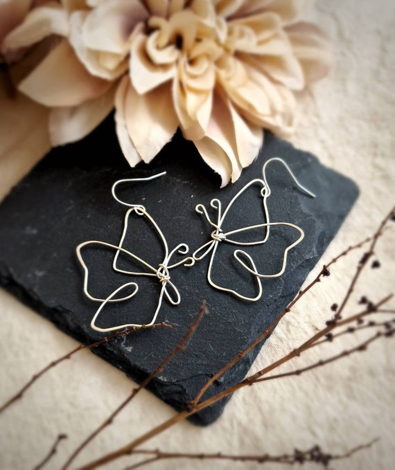 Butterfly wire earrings store