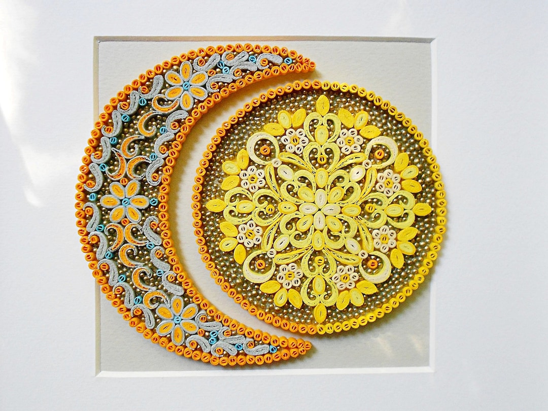 Quilling Sun, Quilling Moon, Paper Art, Sun and Moon Decoration - Etsy