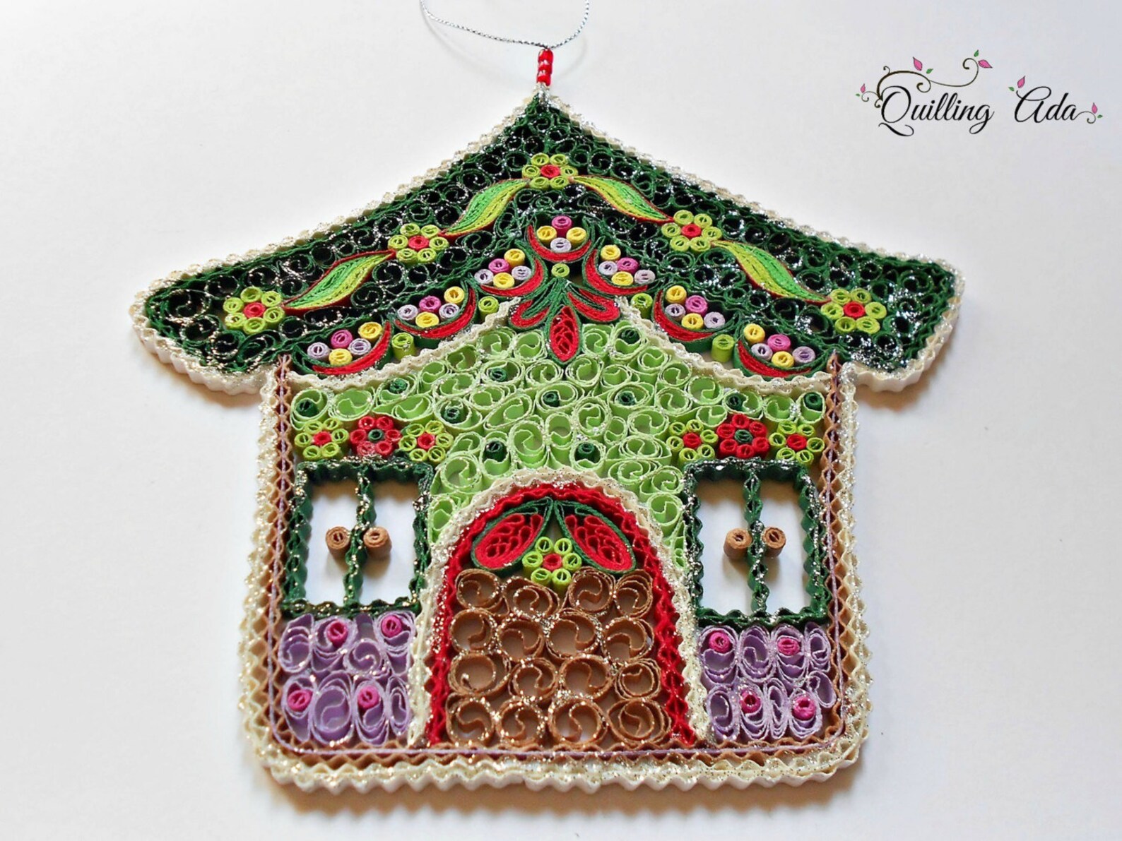 Christmas Quilling House ornament Tree - Etsy