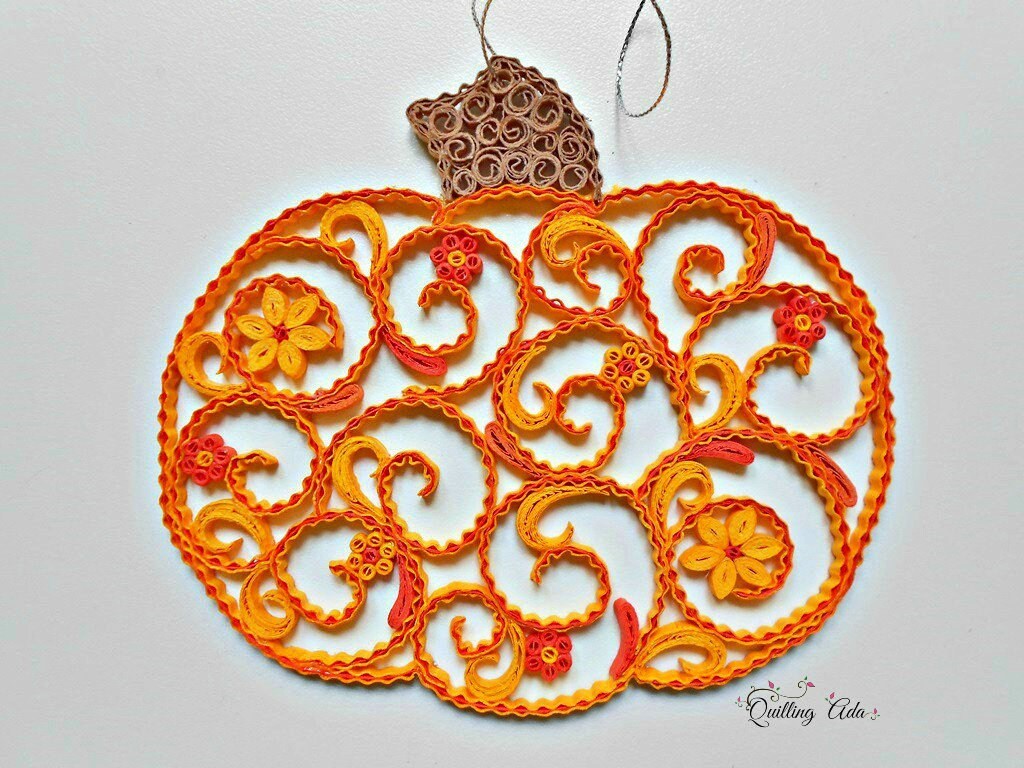 Quilled Pumpkin Pumpkin Ornament Home Decor Paper Ornament Autumn ...