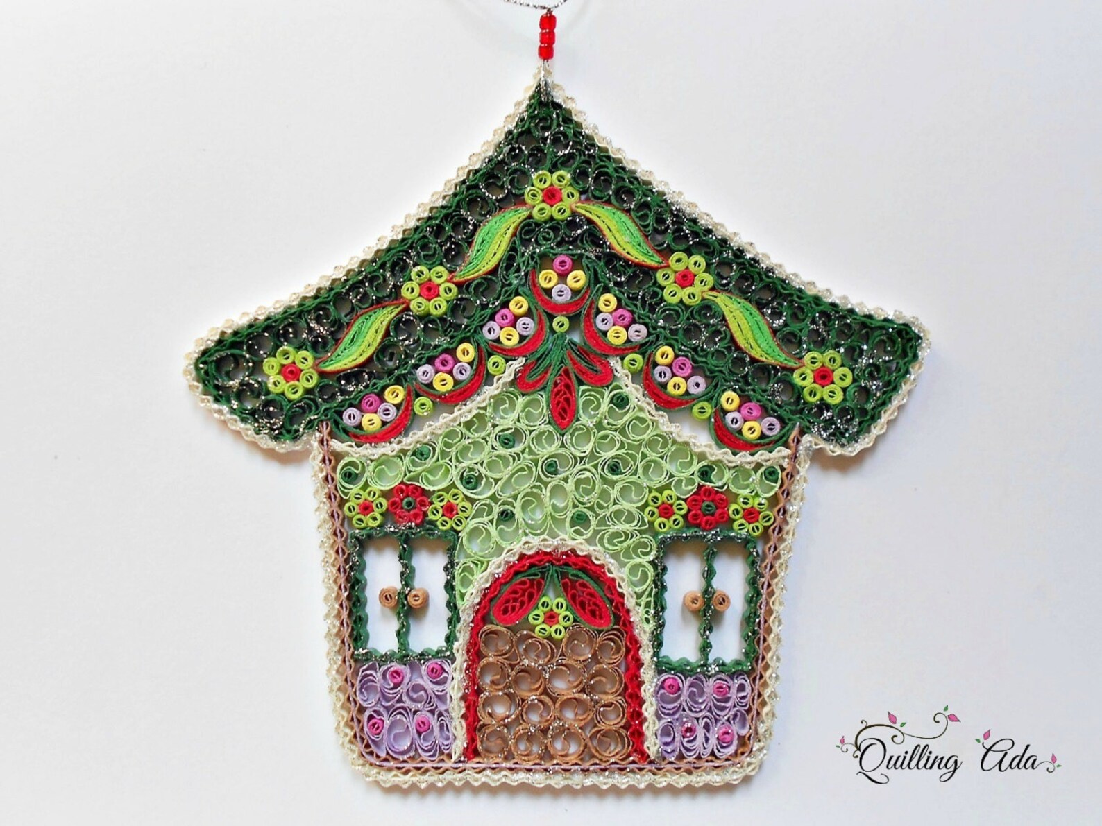 Christmas Quilling House ornament Tree - Etsy