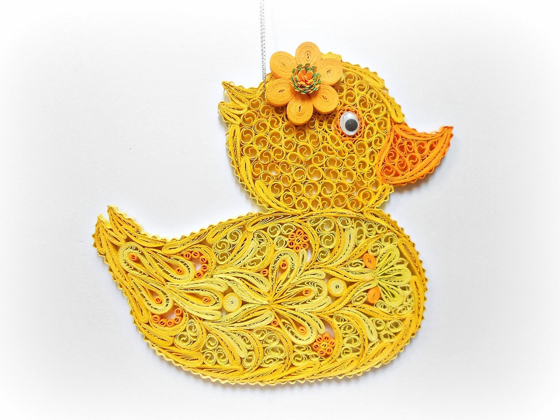 Quilled Paper Duck Kids Room Decor Hanging Ornament | Etsy