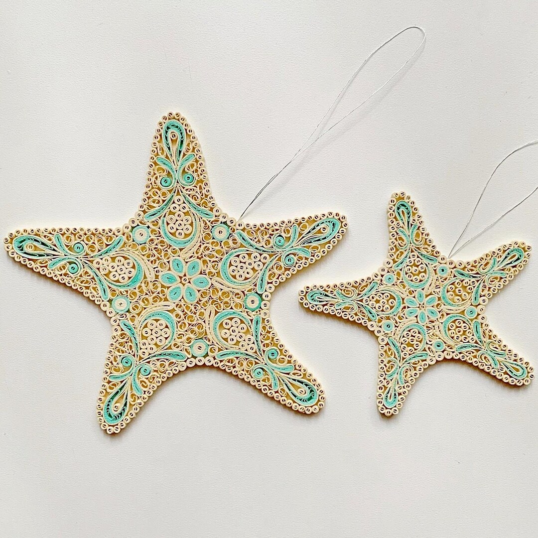 Starfish Decor,quilling Starfish,paper Art,home Decor,beach Theme Decor ...