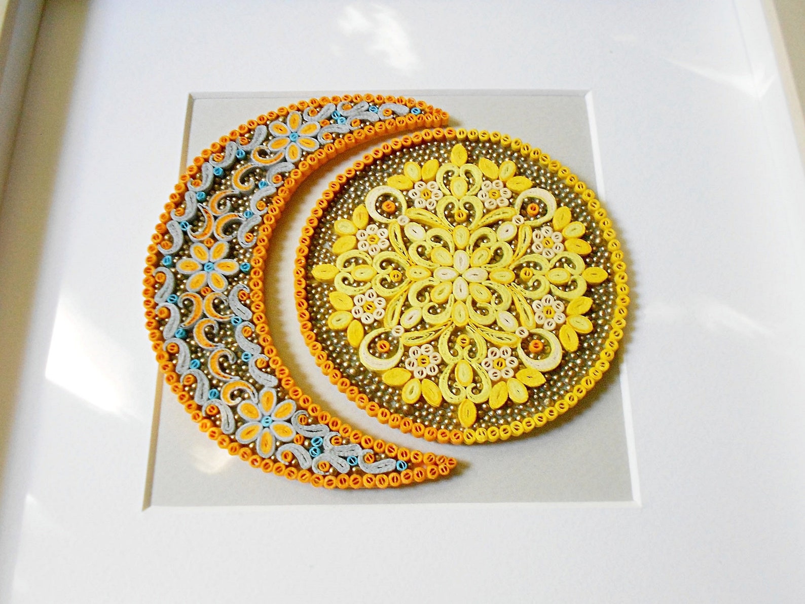 Quilling Sun Quilling Moon Paper Art Sun and Moon - Etsy