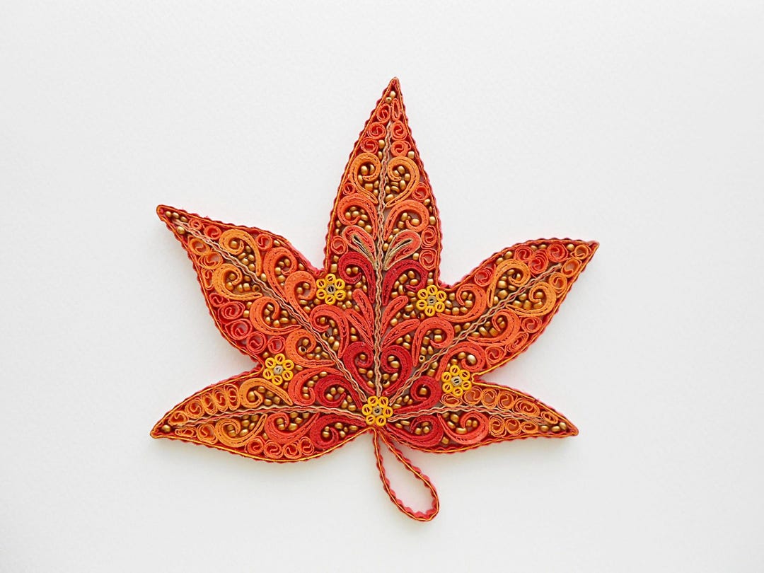 Quilling Paper Leaf Red Maple Leaf Home Decor Autumn Leaf Autumn ...