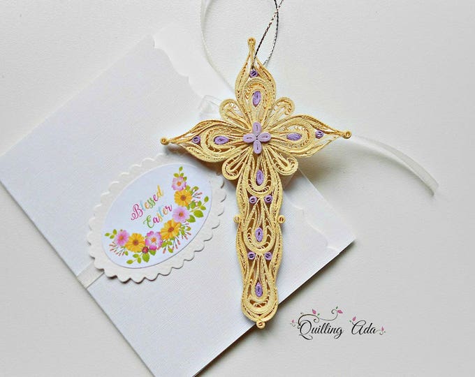 Paper Quilling Cross Easter Card - Etsy