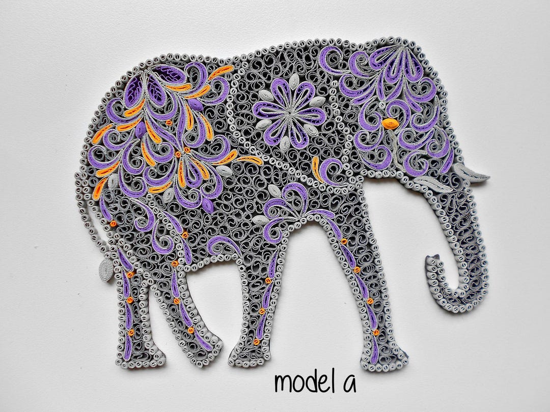 Elephant,quilling Elephant,paper Art Decor,home Wall Art,nursery Decor ...