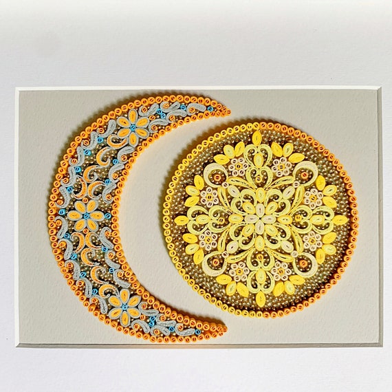 Quilling Sun Quilling Moon Paper Art Sun and Moon - Etsy