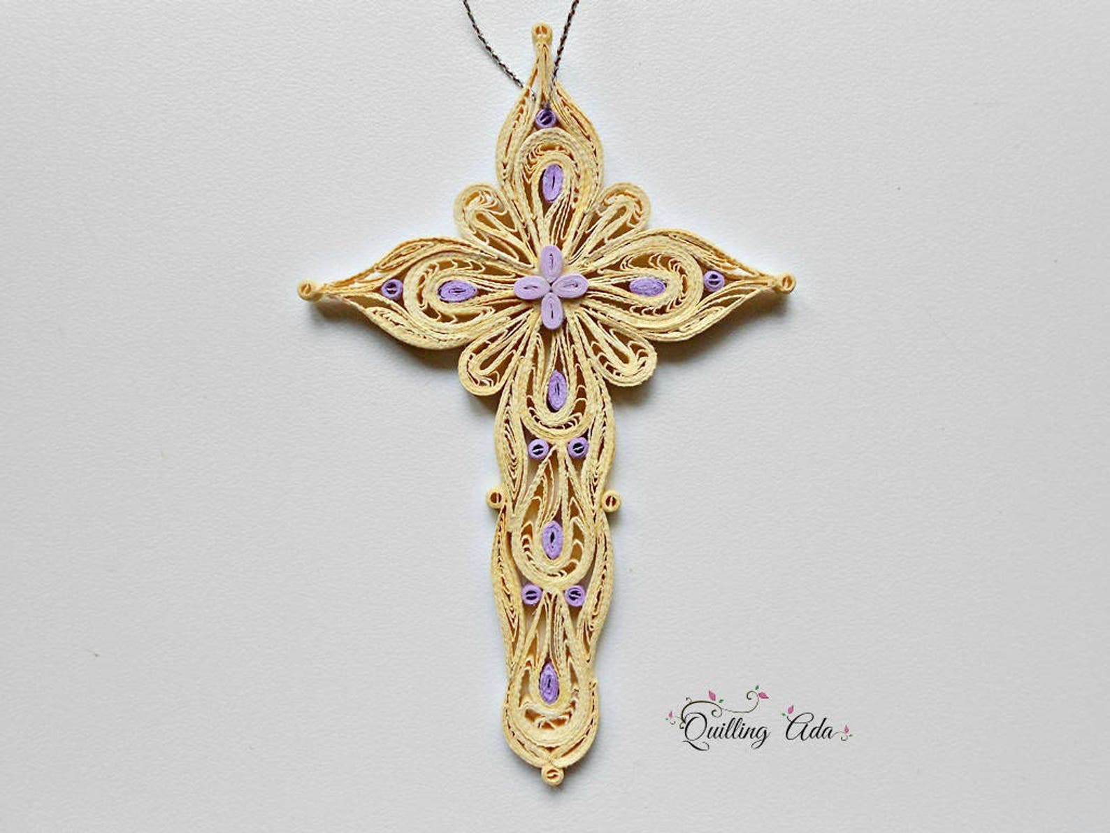 Paper Quilling Cross Easter Card - Etsy