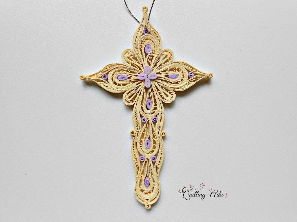 Paper Quilling Cross Easter Card - Etsy