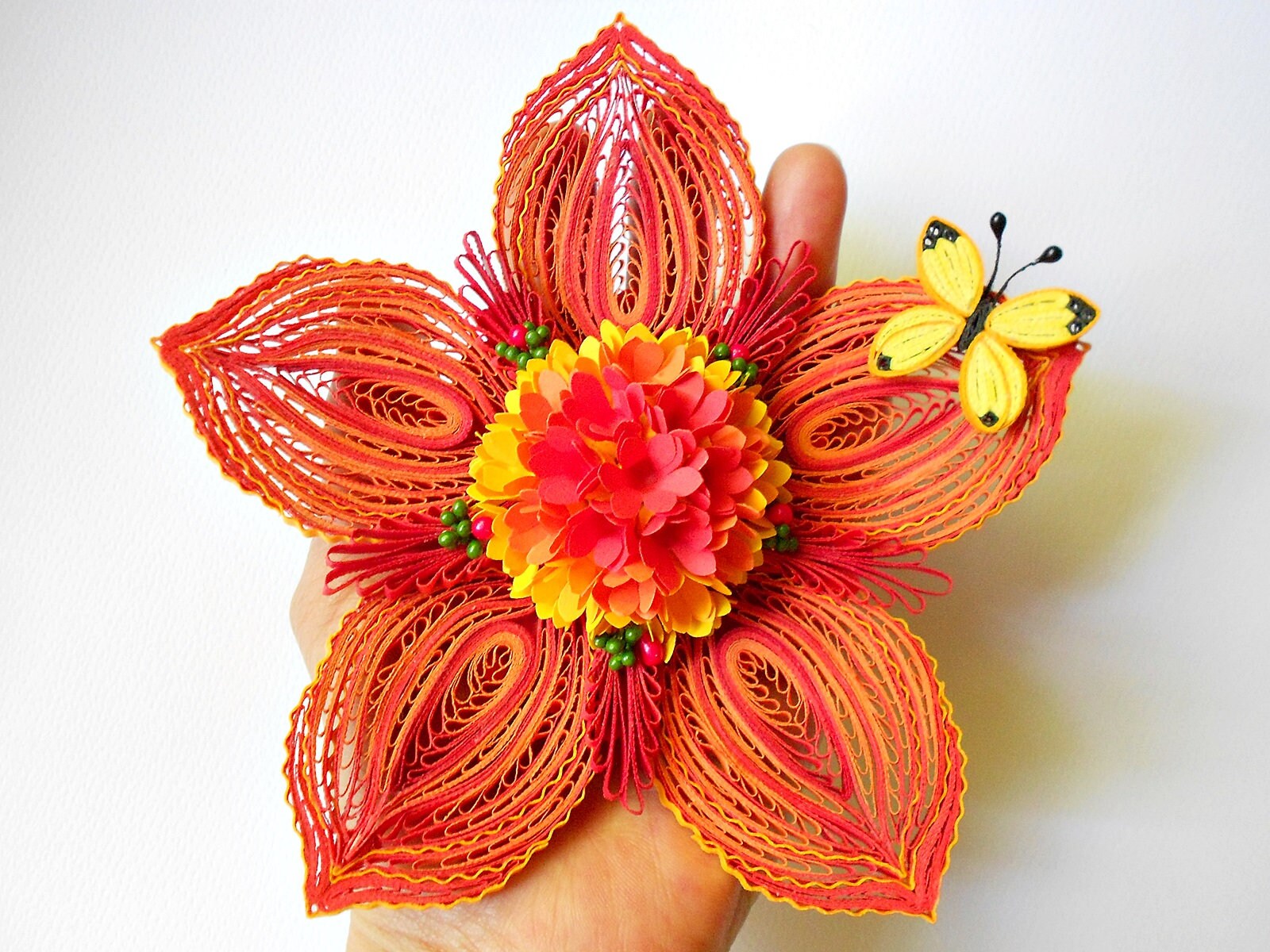 Quilling Autumn/winter Flower quilling Flower Decor-table | Etsy