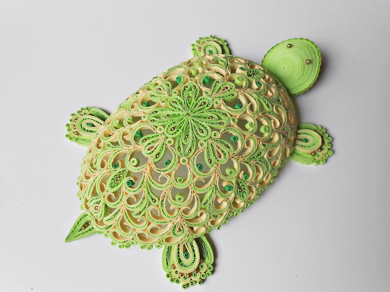 Paper Quilled 3D Turtlequilling Turtle Home Decor - Etsy