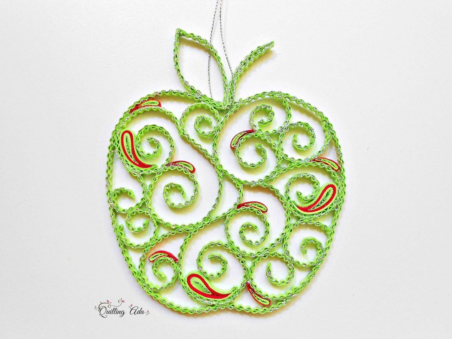 Quilled Apple Green Apple Ornament Quilling Fruits Home Decor Paper ...