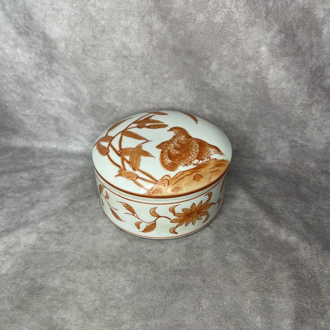 Vintage Wildwood Imports Porcelain Trinket Powder Box Made in Japan ...