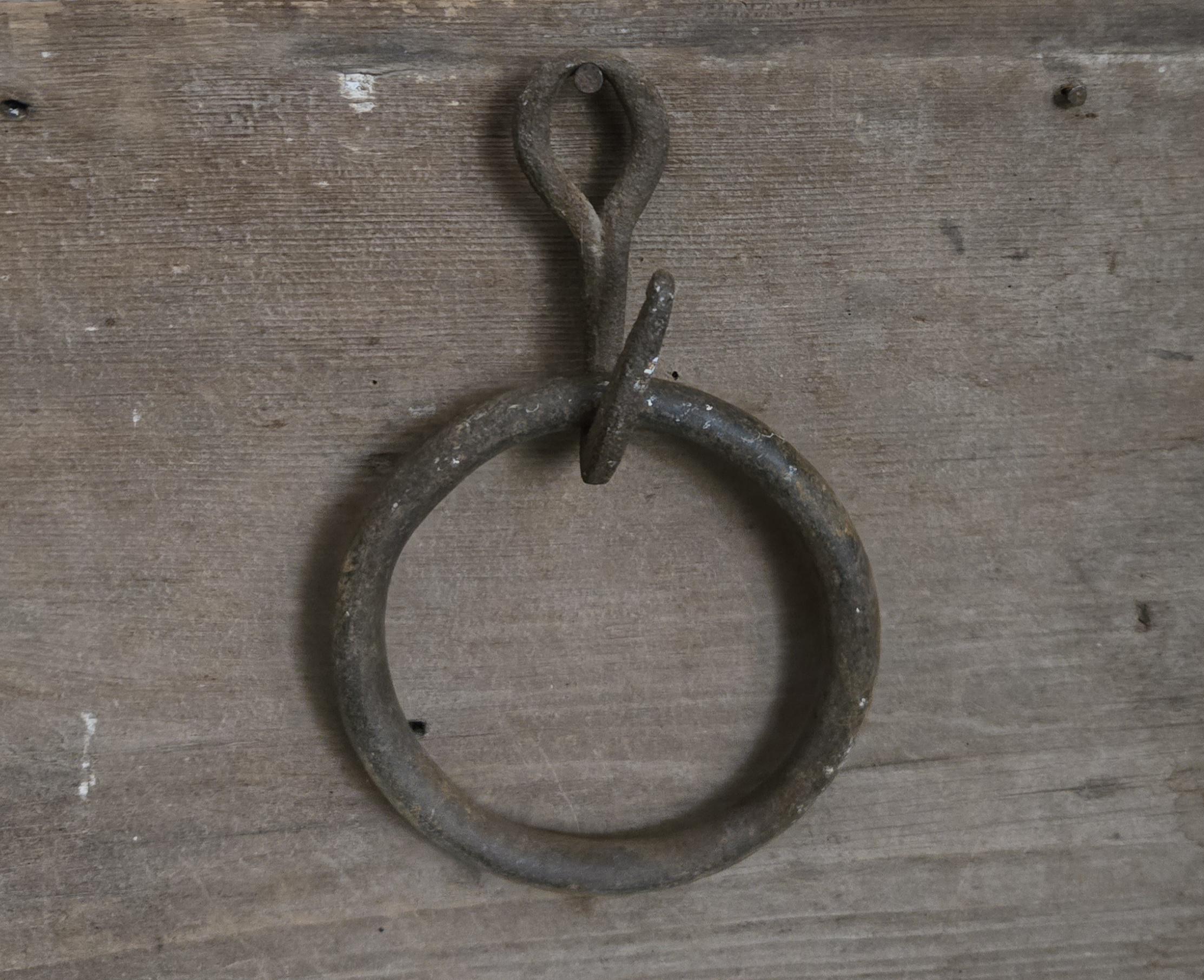 Old Pitted Iron Hook and Ring - Etsy
