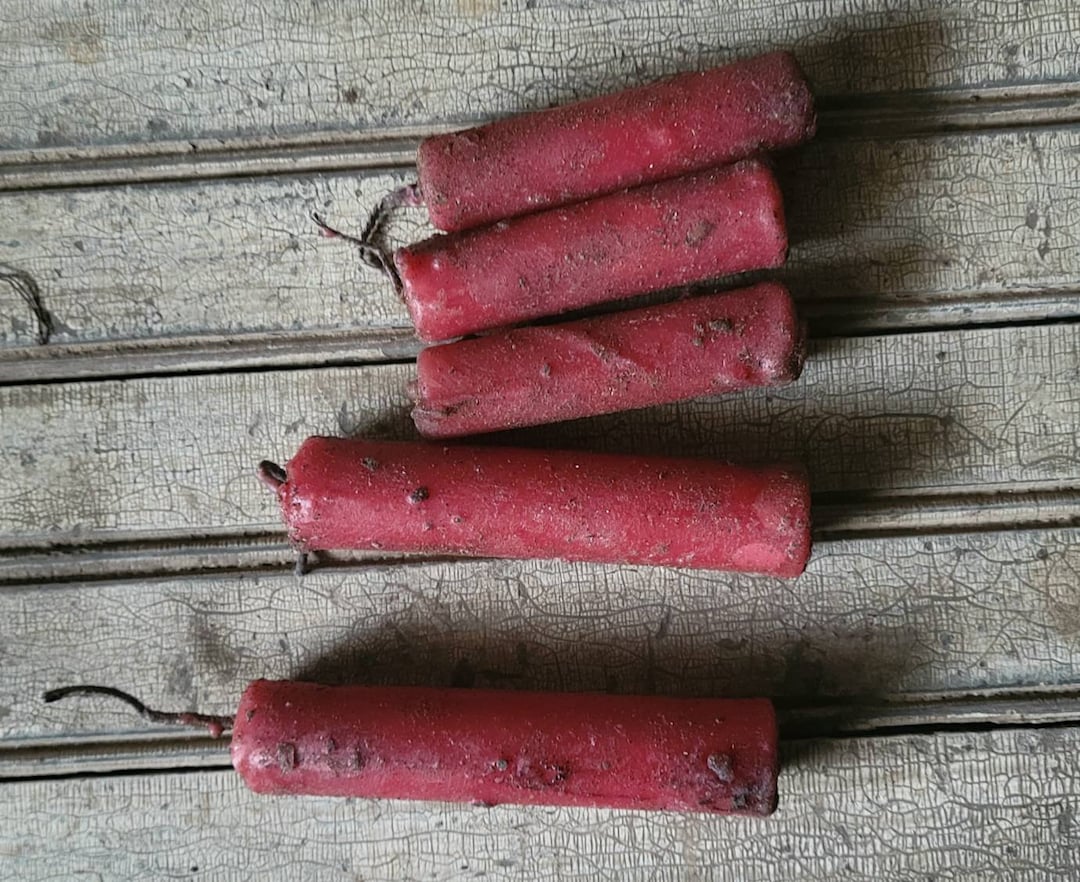 FIVE Red Solid Beeswax Nubs - Etsy
