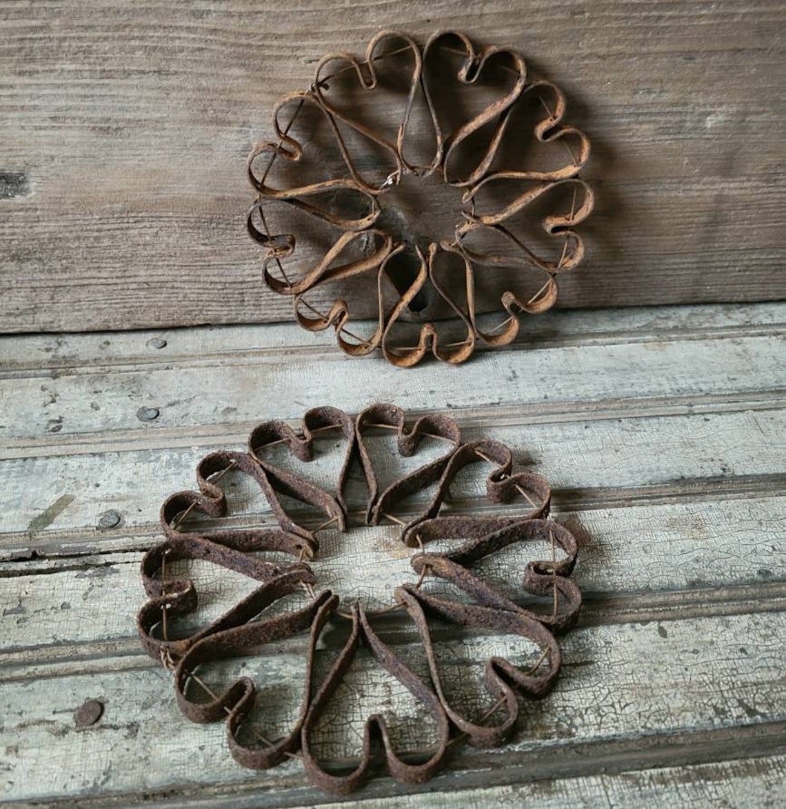 Old Metal Rusty Heart Pair Made to Order - Etsy