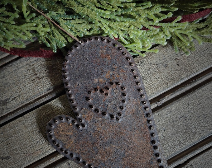 Rusty Punched Tin Mitten - Etsy