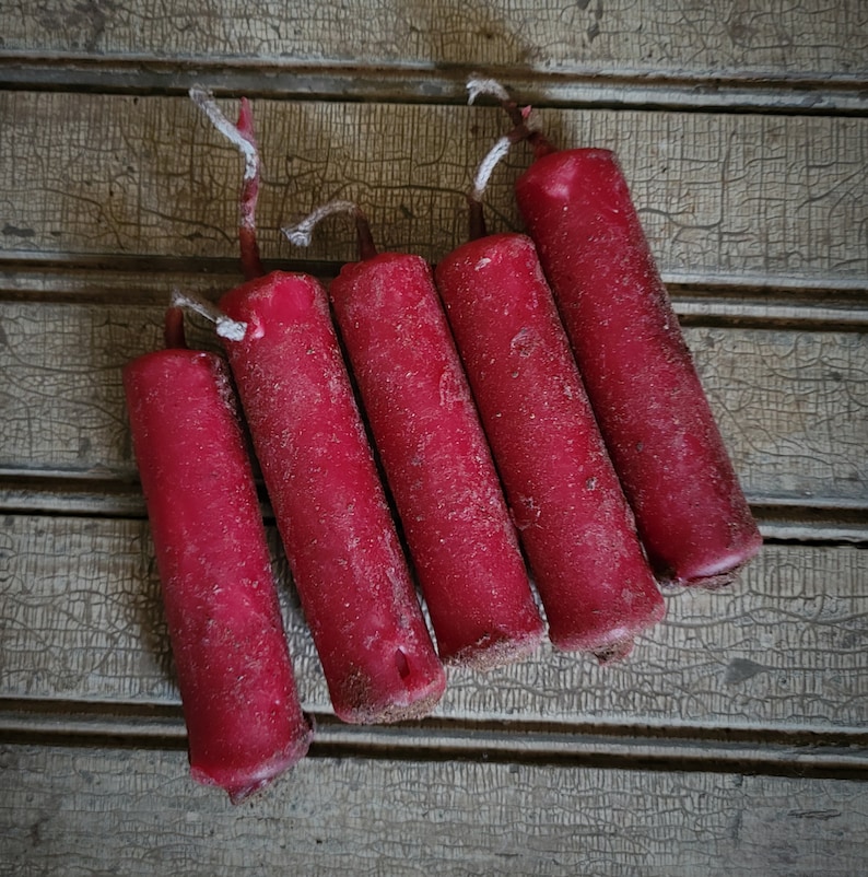 FIVE Red Solid Beeswax Nubs - Etsy