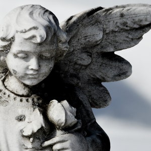 Sweet Praying Angel; Angel Statue With Bloom of Moss; Victorian Angel ...