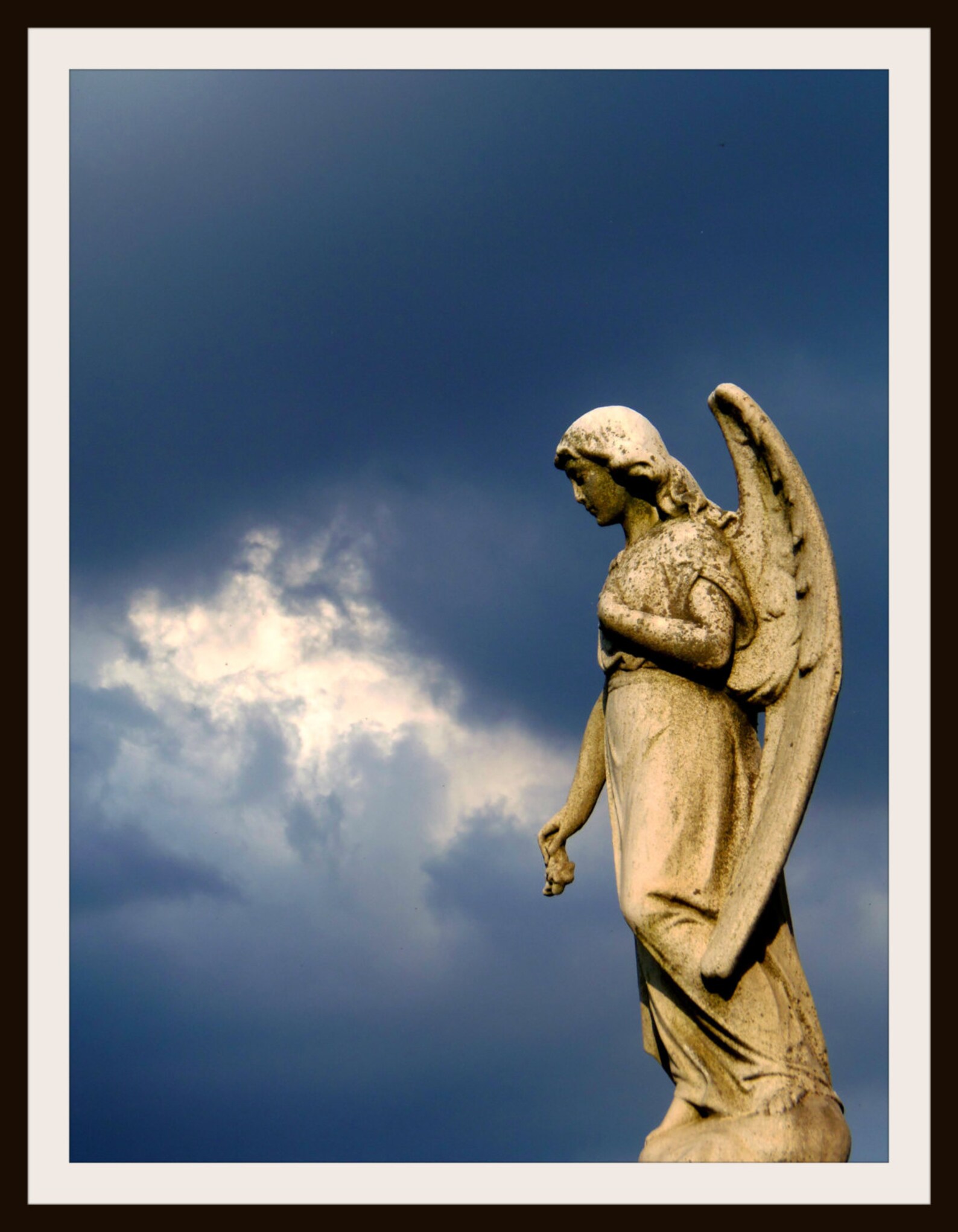 Storm Angel; Victorian Angel Faces a Storm; Nature's Stormy Backdrop ...