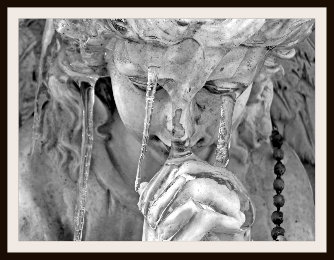 Frozen in Prayer; Angel in Prayer During an Ice Storm; Dreamy and ...