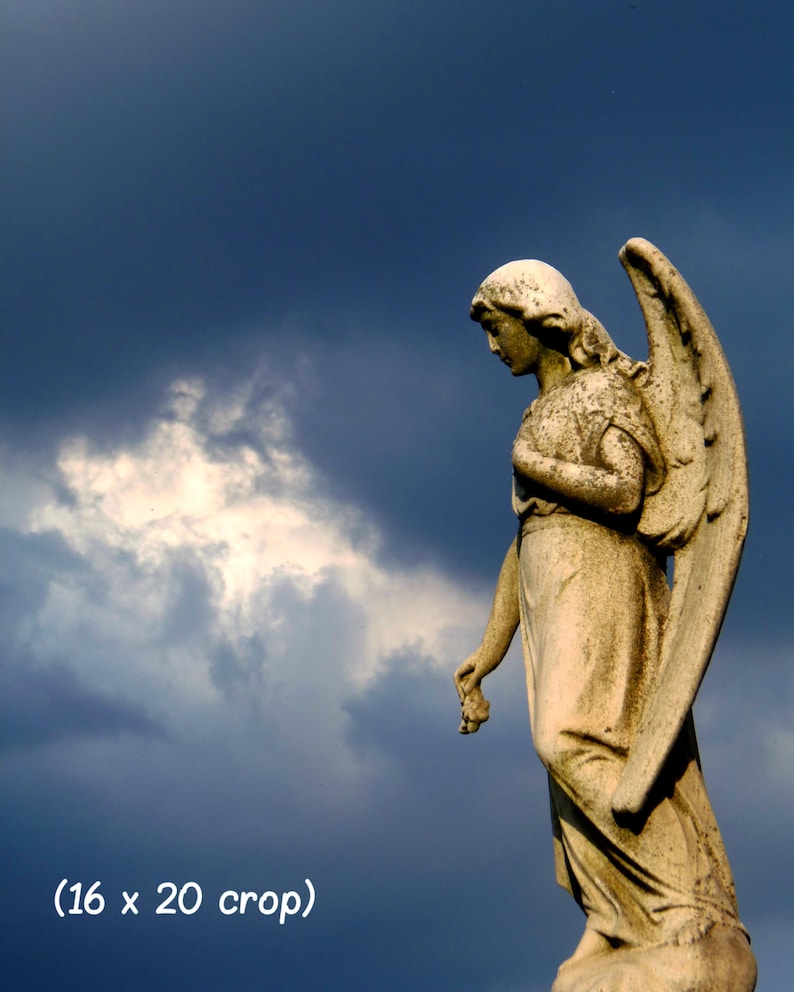 Storm Angel; Victorian Angel Faces a Storm; Nature's Stormy Backdrop ...