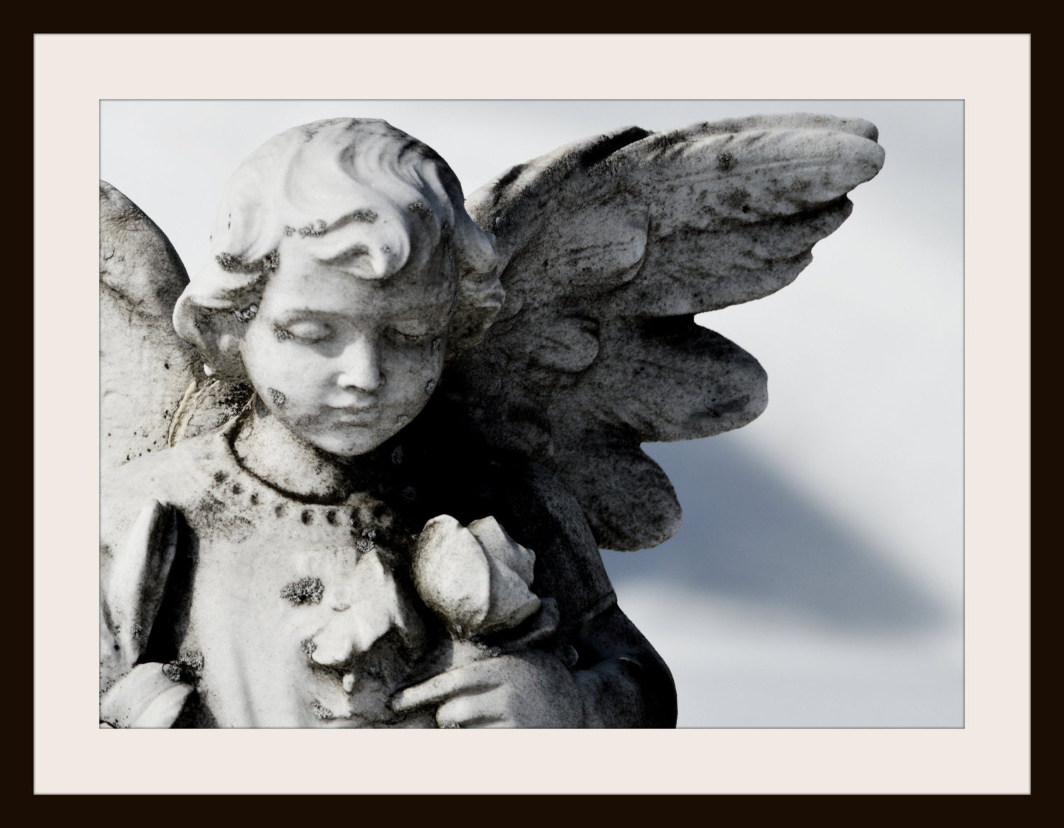 Sweet Praying Angel; Angel Statue With Bloom of Moss; Victorian Angel ...