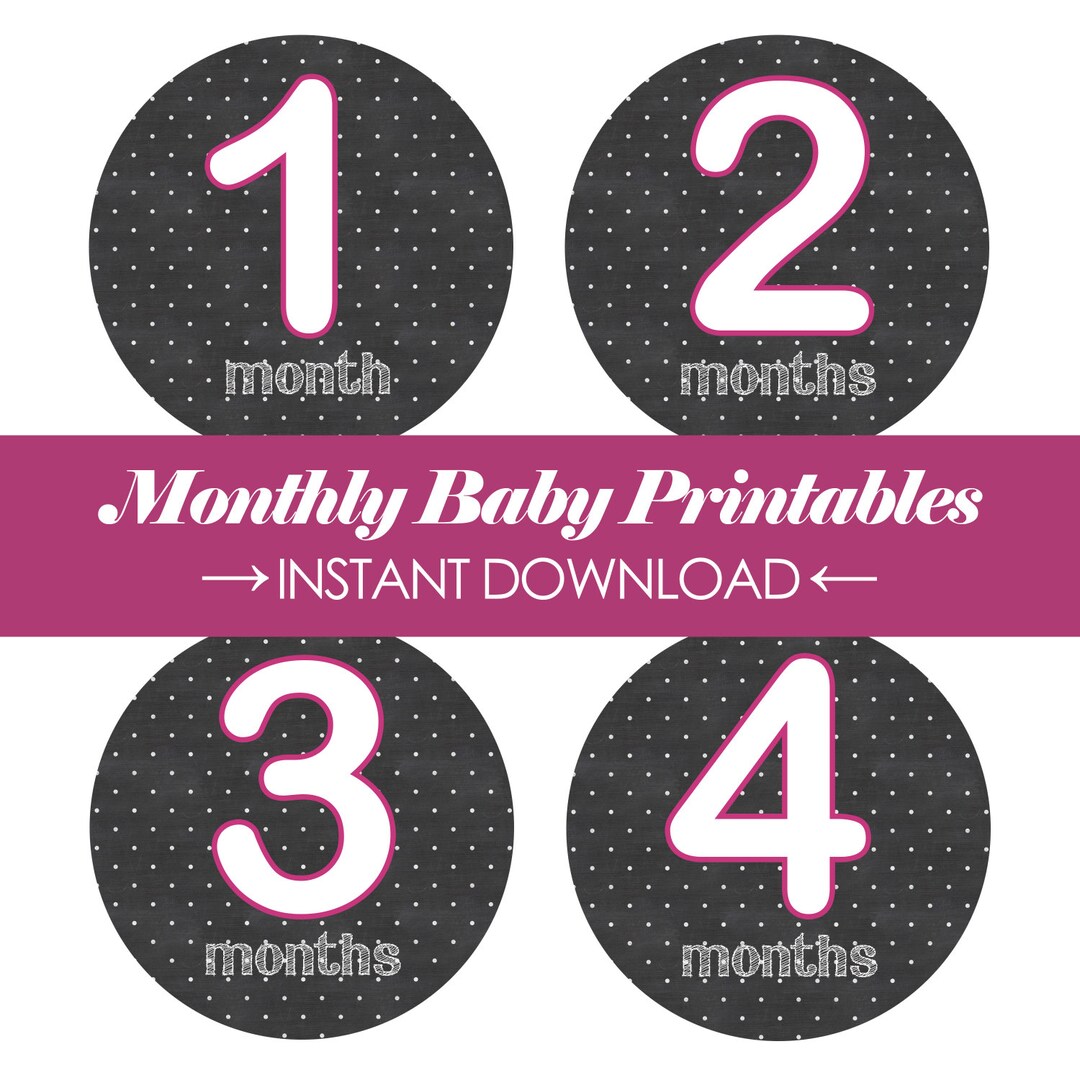 Monthly Baby Stickers Printable - Baby First Year - Monthly Milestones ...