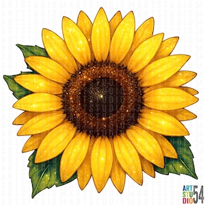Glitter Sunflower Clip Art - Personal and Commercial Use - Artstudio54 ...