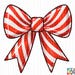 Candy Cane Christmas Stripe Bow Clip Art - Personal and Commercial Use ...