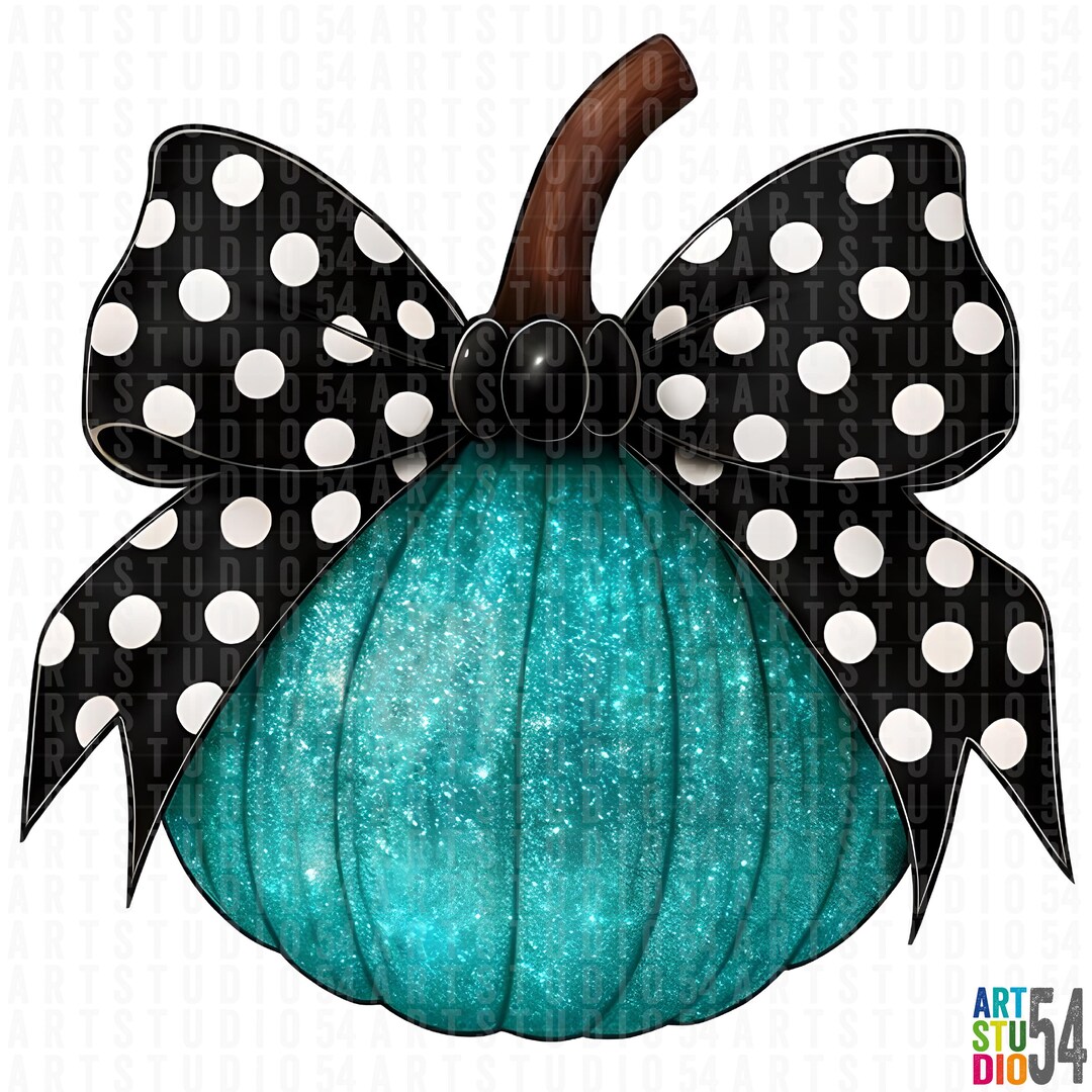 Teal Glitter Pumpkin Clip Art - Personal and Commercial Use ...