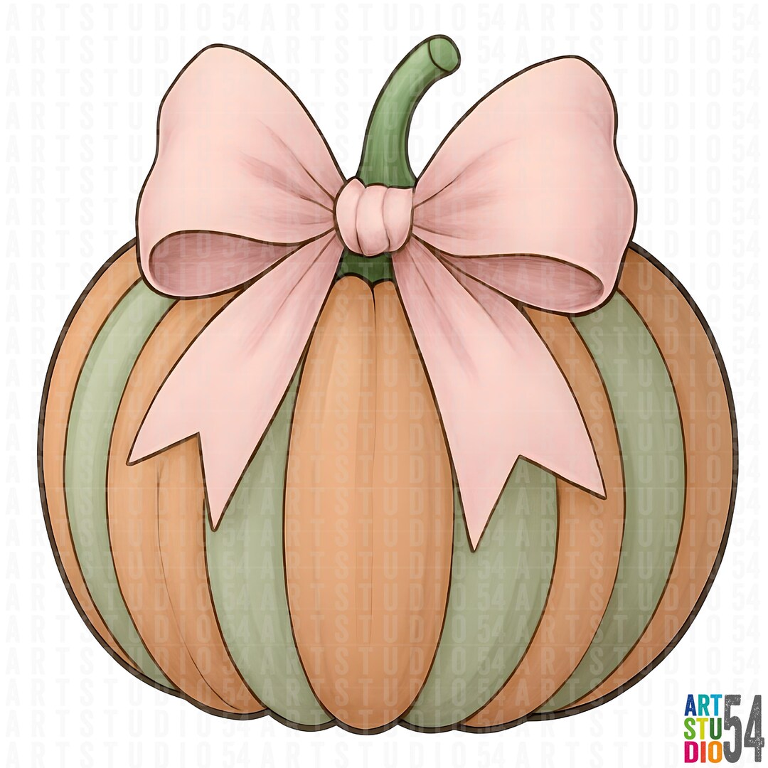 Pink and Mint Pumpkin Clip Art - Personal and Commercial Use ...
