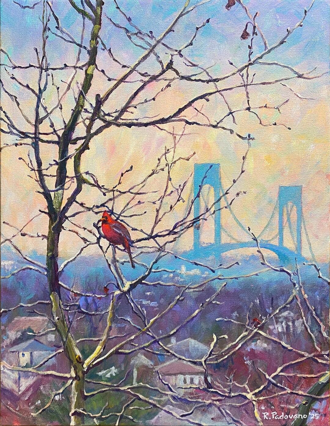 The Cardinal, - Fine Art Print of an Original Impressionist Painting by ...