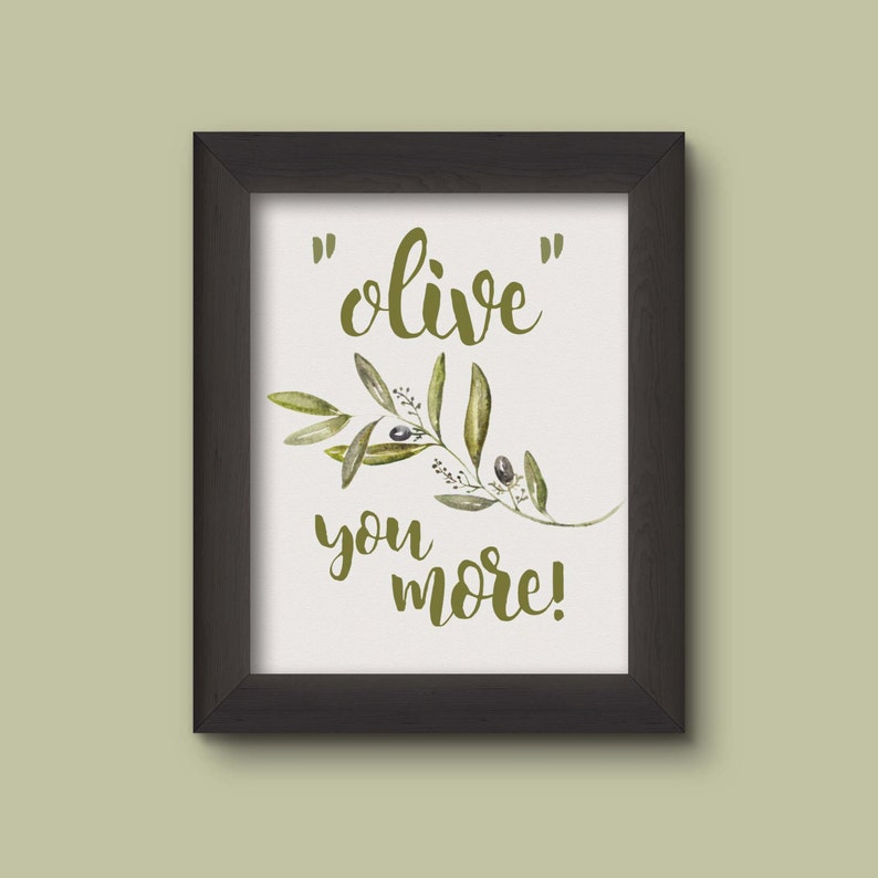 Olive You More Printable, Olive, Funny Wall Art, Printable Art, Digital ...