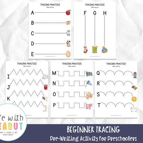 PRINTABLE Kindergarten Worksheets Alphabet Tracing Preschool | Etsy Canada