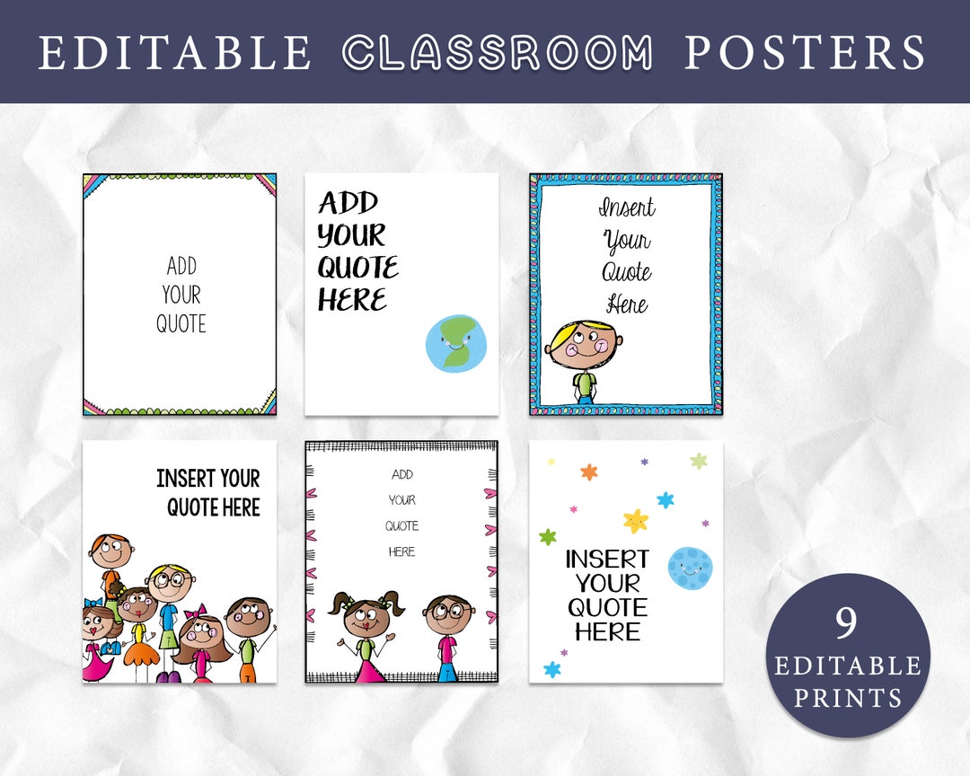 Editable Fun Kids Classroom Decor, Doodle Classroom Art Prints, Instant ...