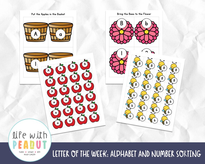 Letter of the Week Activities Alphabet and Number Sorting - Etsy