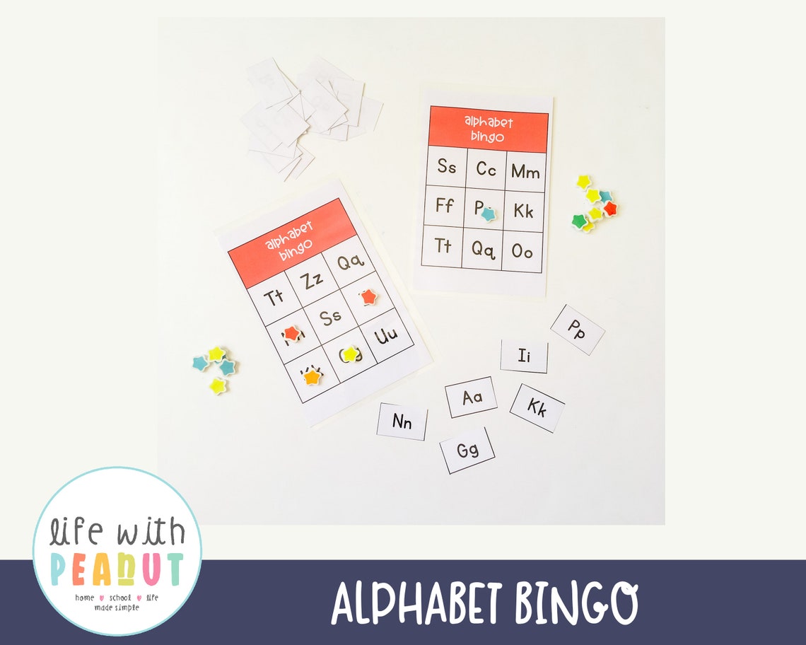 Alphabet Bingo Games for Preschoolers Letter Recognition - Etsy