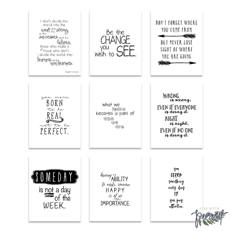 Classroom Wall Decor School Art Prints Black and White - Etsy