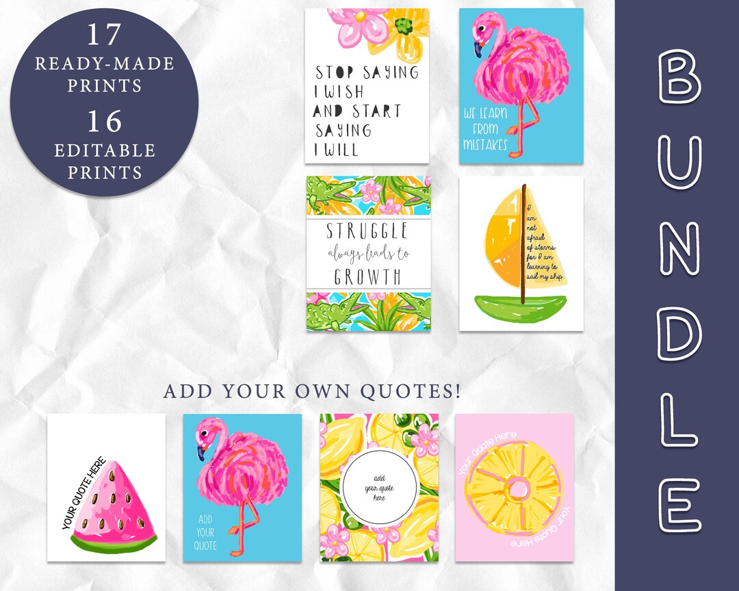 BUNDLE Growth Mindset Tropical Classroom Wall Art, Classroom Decor ...