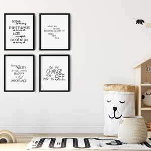Classroom Wall Decor, School Art Prints, Black and White Typography ...