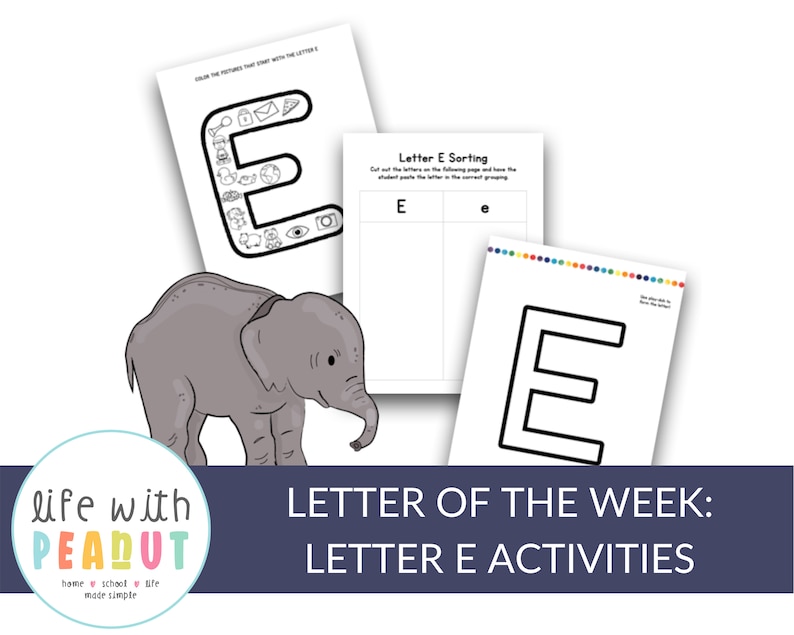 Letter of the Week Letter E Activities. Alphabet Fun Letter - Etsy