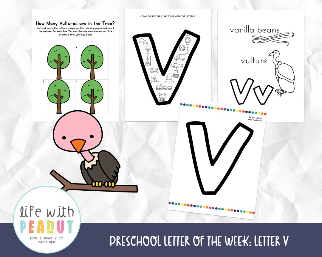 Preschool Letter of the Week Curriculum, Letter V Activities and Crafts ...